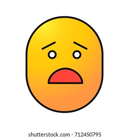 Scared Smile Color Icon Screaming Emoticon Stock Vector (Royalty Free ...