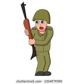 Scared Soldier Isolated Stock Vector Illustration: vector de stock ...