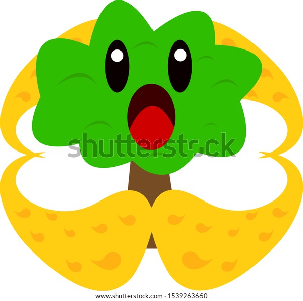 Scared Tree Green Top Around Burning Stock Vector (Royalty Free ...