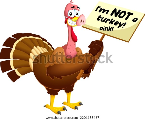 Scared Turkey Cartoon Characters Masked Pig Stock Vector (Royalty Free ...