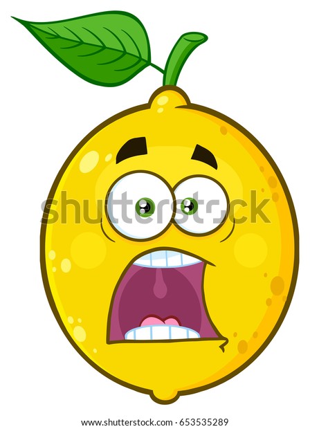Scared Yellow Lemon Fruit Cartoon Emoji Stock Vector (Royalty Free ...