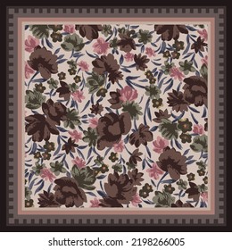 Scarf Design Flower Pattern Image Stock Vector (Royalty Free ...