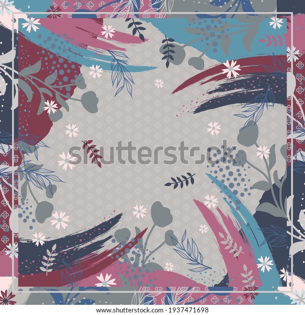 Scarf Pattern Floral Design Hijab Motif Stock Vector (Royalty Free ...