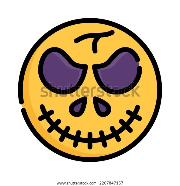 Scary Ball Icon Filled Outline Design Stock Vector (Royalty Free ...