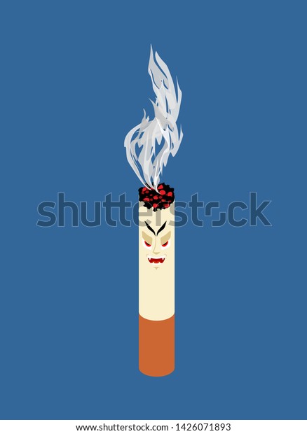 Scary Cigarette Evil Cigar Harm Smoking Stock Vector (Royalty Free ...