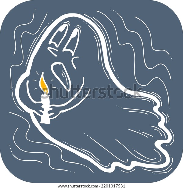 Scary Cute Halloween Ghost Vector Funny Stock Vector Royalty Free 2201017531 Shutterstock