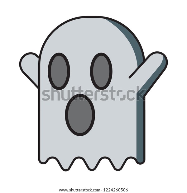 Scary Face Ghost Emoticon Vector Modern Stock Vector (Royalty Free ...