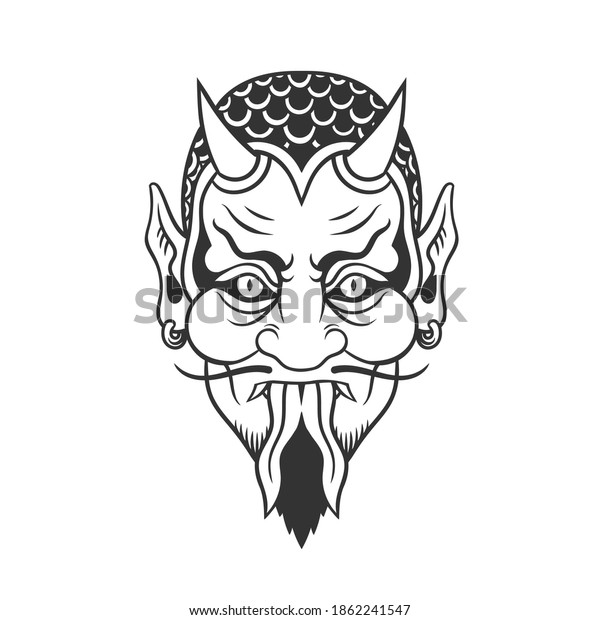 Scary Face Monster Can Be Used Stock Vector (Royalty Free) 1862241547 ...