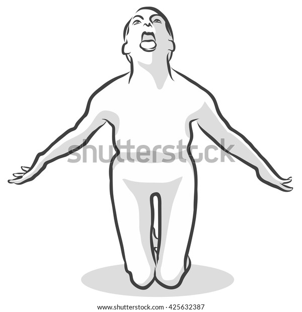 Scary Ghost Boo Simhasana Yoga Pose Stock Vector (Royalty Free) 425632387