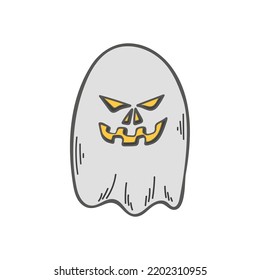 Scary Ghost Flat Spooky Soul Autumn Stock Vector (Royalty Free ...