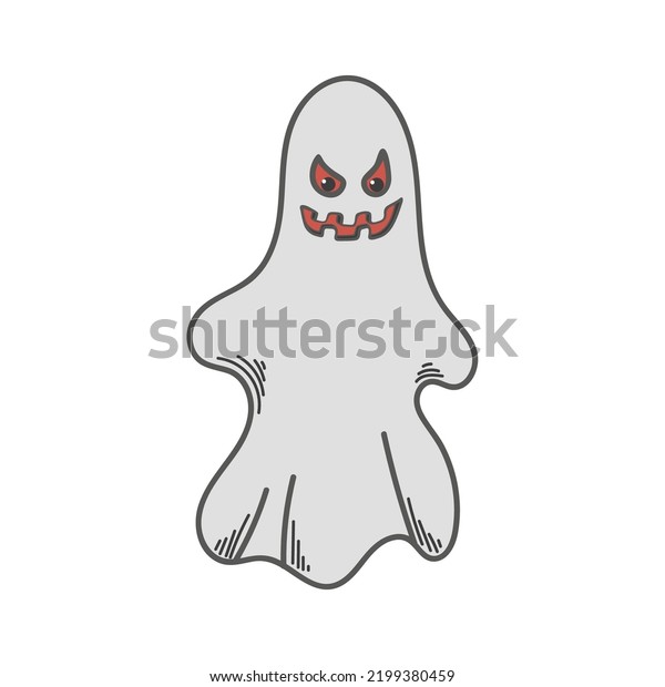 Scary Ghost Flat Spooky Soul Autumn Stock Vector (Royalty Free ...