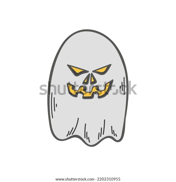 Scary Ghost Flat Spooky Soul Autumn Stock Vector (Royalty Free ...