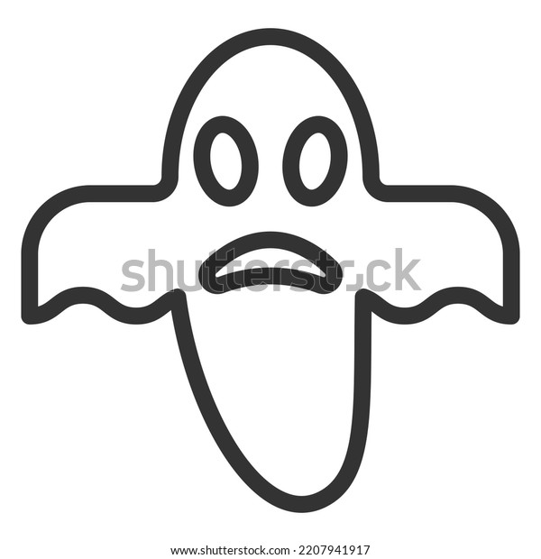 Scary Ghost Icon Illustration On White Stock Vector (Royalty Free ...