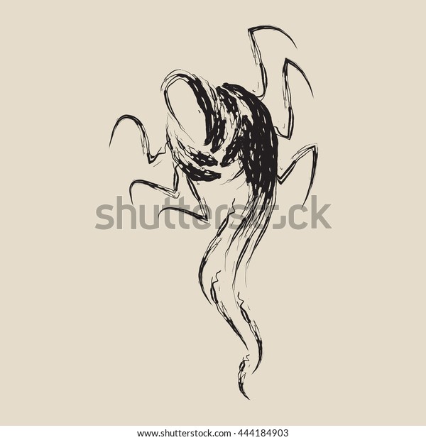 Scary Ghost Spirit Creature Demon Stock Vector (Royalty Free) 444184903