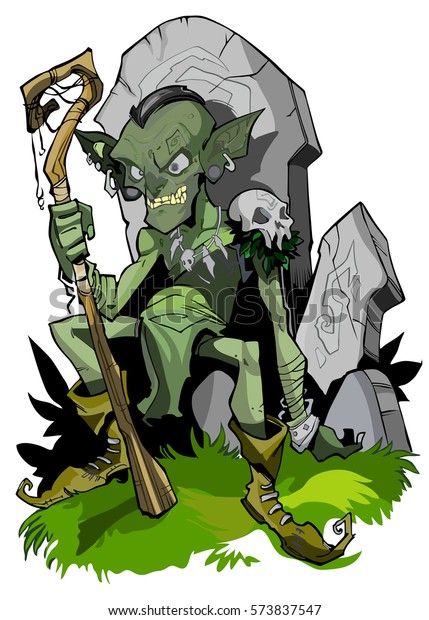 Scary Goblin Sits On Throne Stock Vector (Royalty Free) 573837547