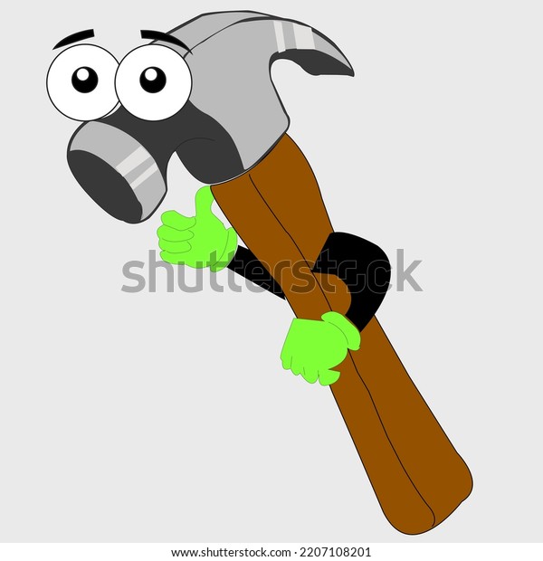 Scary Hammer Monster Flat Simple Cartoon Stock Vector (Royalty Free ...