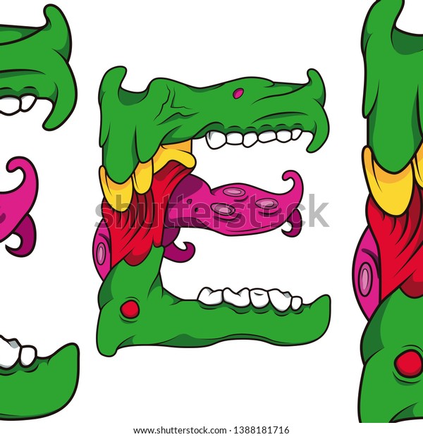 Scary Letter E Scary Monster Alphabet Stock Vector (Royalty Free ...