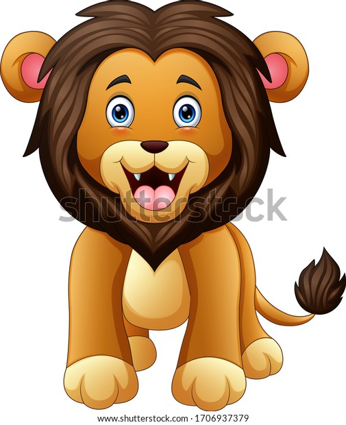 Scary Lion On White Background Stock Vector (Royalty Free) 1706937379 ...