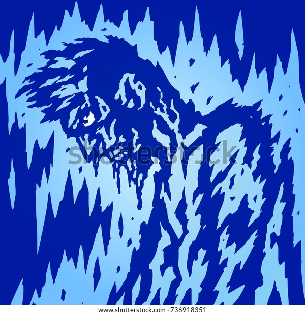 Scary Monster Bleeding Still Comes Vector Stock Vector (Royalty Free ...