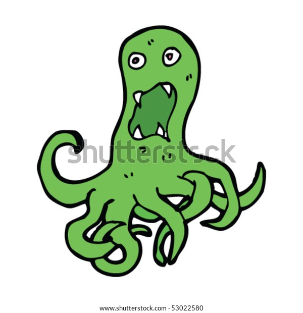 Scary Octopus Drawing Stock Vector (Royalty Free) 53022580