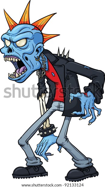 Scary Punk Zombie Vector Illustration Simple Stock Vector (Royalty Free ...
