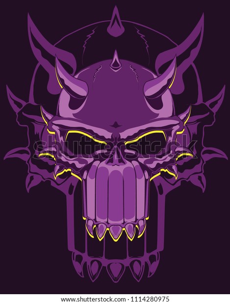 Scary Purple Skull Stock Vector (Royalty Free) 1114280975 | Shutterstock
