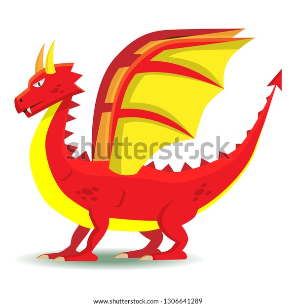 Scary Red Dragon Stock Vector (Royalty Free) 1306641289 | Shutterstock