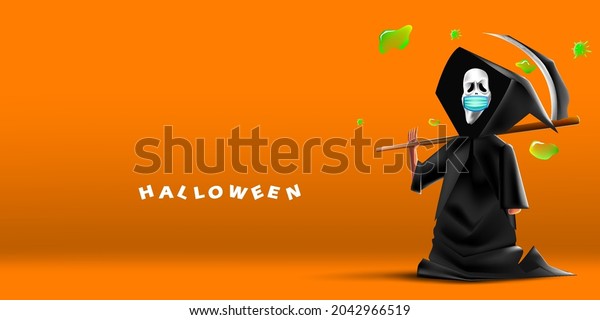 Scary Scream Grim Reaper Wearing Face Stock Vector (Royalty Free ...