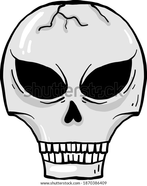 Scary Skull Illustration Vector On White Stock Vector (Royalty Free ...