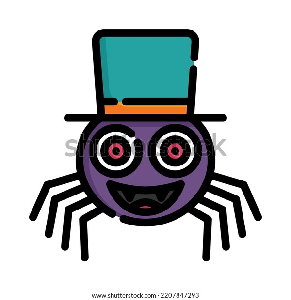 Scary Spider Icon Filled Outline Design Stock Vector (Royalty Free ...