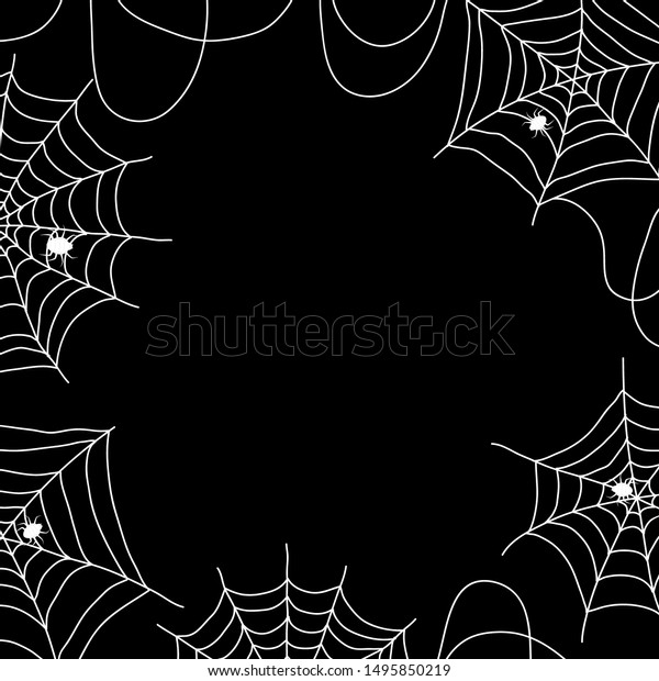 Scary Spider Web Vector Illustration Silhouette Stock Vector (Royalty ...