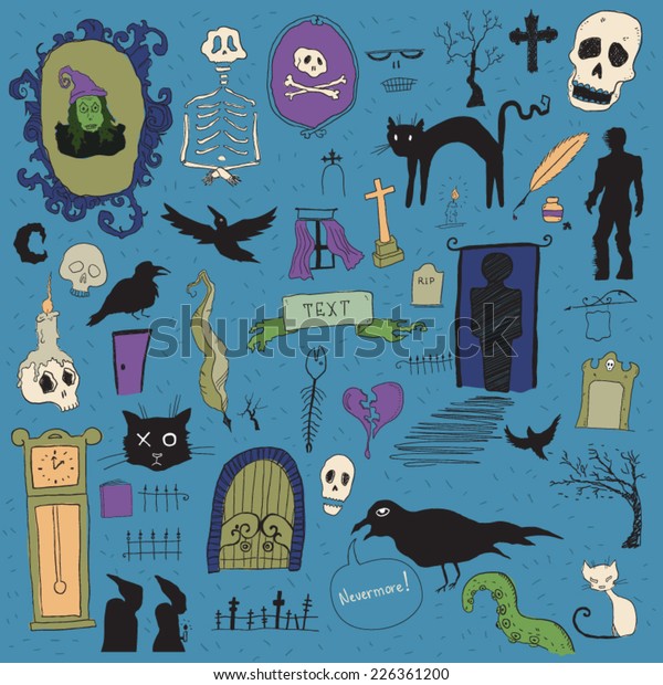 Scary Symbols Stock Vector (Royalty Free) 226361200 | Shutterstock