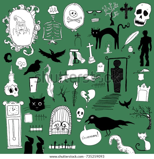 Scary Symbols Stock Vector (Royalty Free) 735259093 | Shutterstock