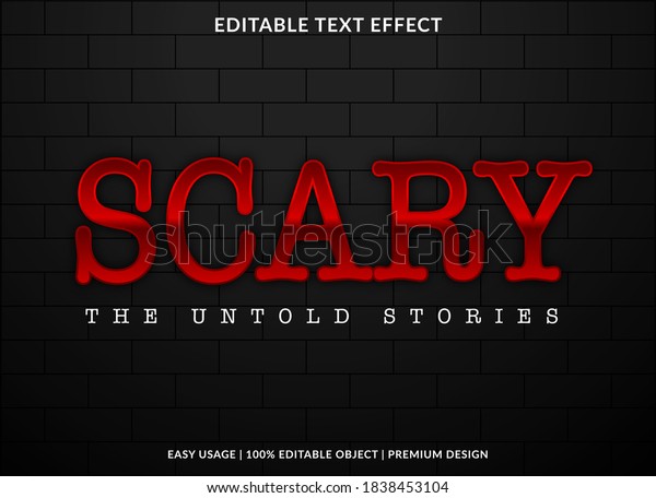 Scary Text Effect Template 3d Bold Stock Vector (Royalty Free ...