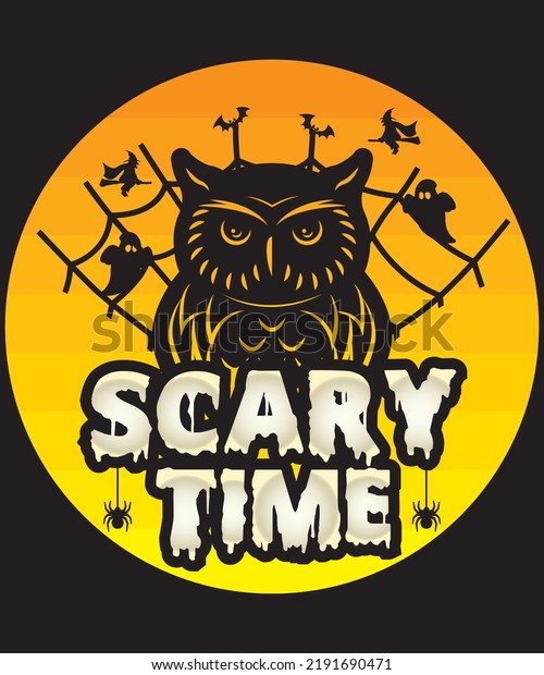 Scary Time Typography Vector Tshirt Design Stock Vector (Royalty Free ...