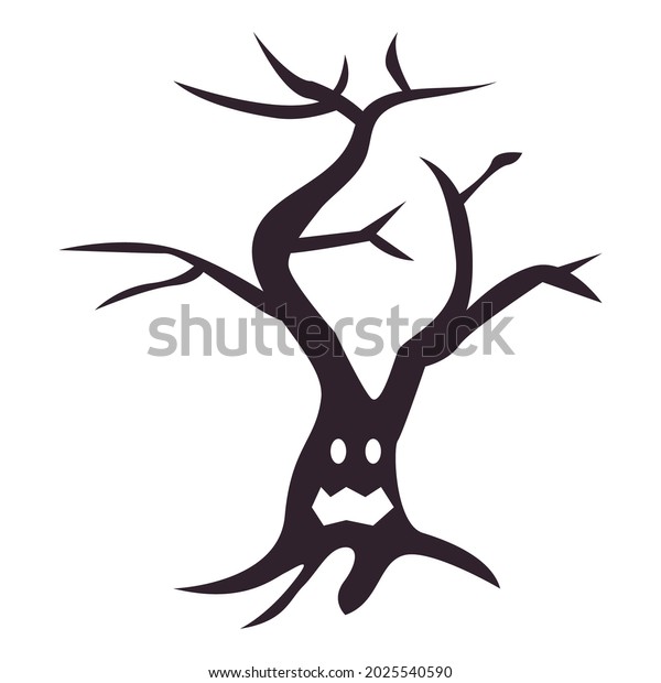Scary Tree Face Forest Halloween Decoration Stock Vector (Royalty Free ...