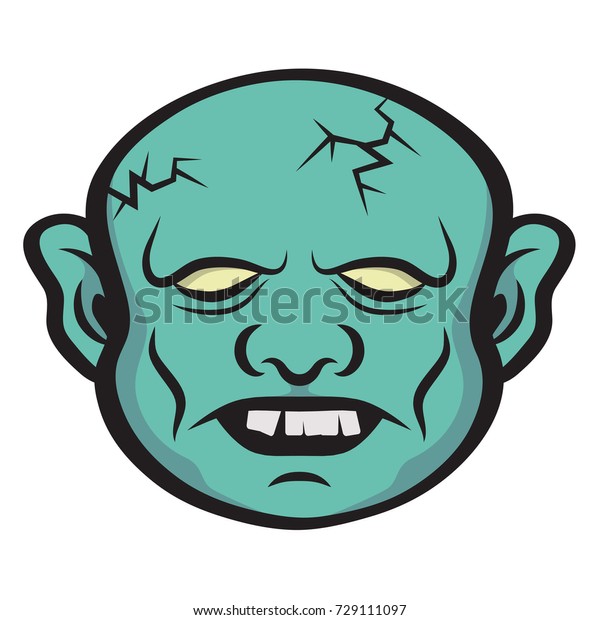 Scary Zombie Creature Icon Zombie Head Stock Vector (Royalty Free ...