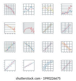Scatter Line Plots Icons Set Stock Vector (Royalty Free) 1990226675 ...