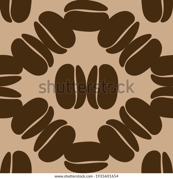 Scattered Coffee Beans Mottled Cream Background Stock Vector (Royalty ...
