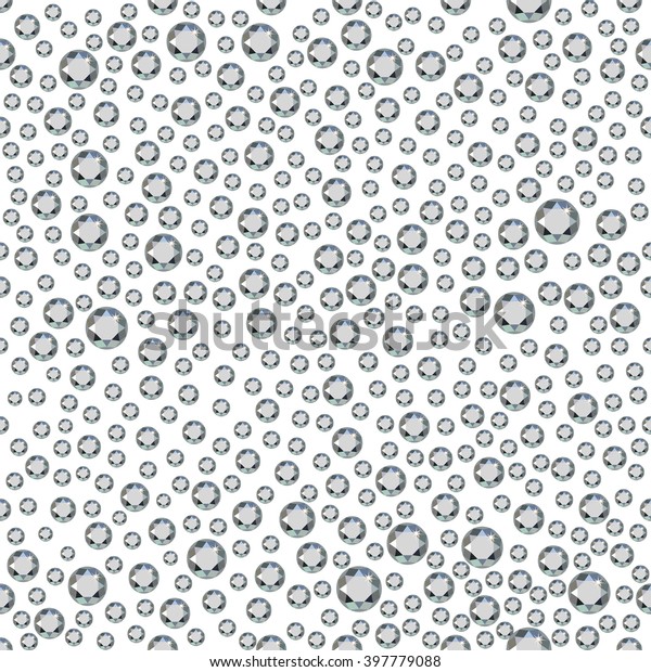 Scattered Silver Crystals Rhinestones Isolated On Stock Vector (Royalty ...