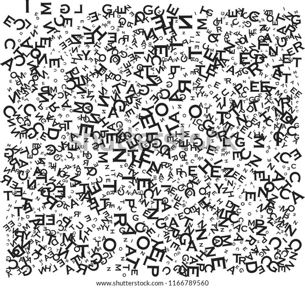 Scattered Vector Illustration Alphabet Background Design Stock Vector ...