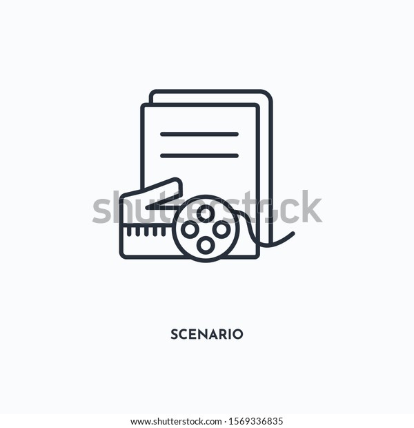 Scenario Outline Icon Simple Linear Element Stock Vector (Royalty Free ...