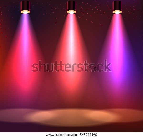 Scene Illuminationon Dark Background Bright Lighting Stock Vector ...