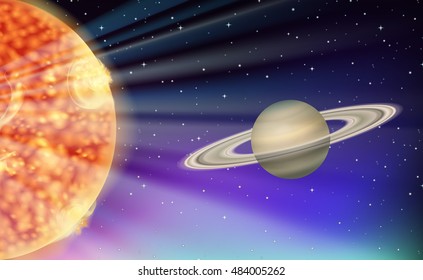 Scene Sun Planet Illustration Stock Vector (Royalty Free) 484005262 ...