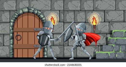2,882 Fighting two warriors Stock Illustrations, Images & Vectors ...