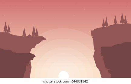 Scenery Cliff Style Game Background Stock Vector (Royalty Free ...