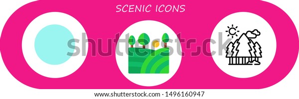 Scenic Icon Set 3 Flat Scenic Stock Vector (Royalty Free) 1496160947 ...