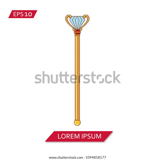 Sceptre Vector Icon Symbol Stock Vector (Royalty Free) 1094858177