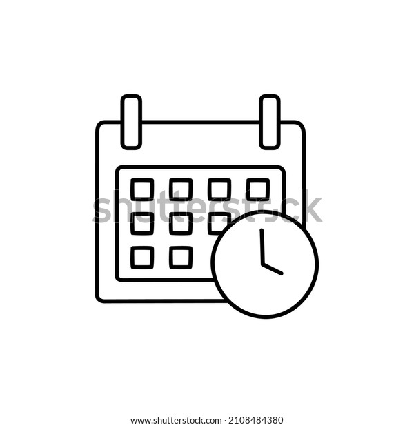 Schedule Icon Black Line Style Icon Stock Vector (Royalty Free ...