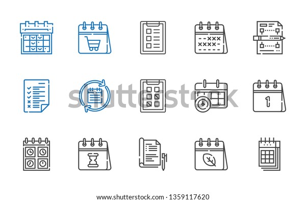 Schedule Icons Set Collection Schedule Calendar Stock Vector (Royalty ...